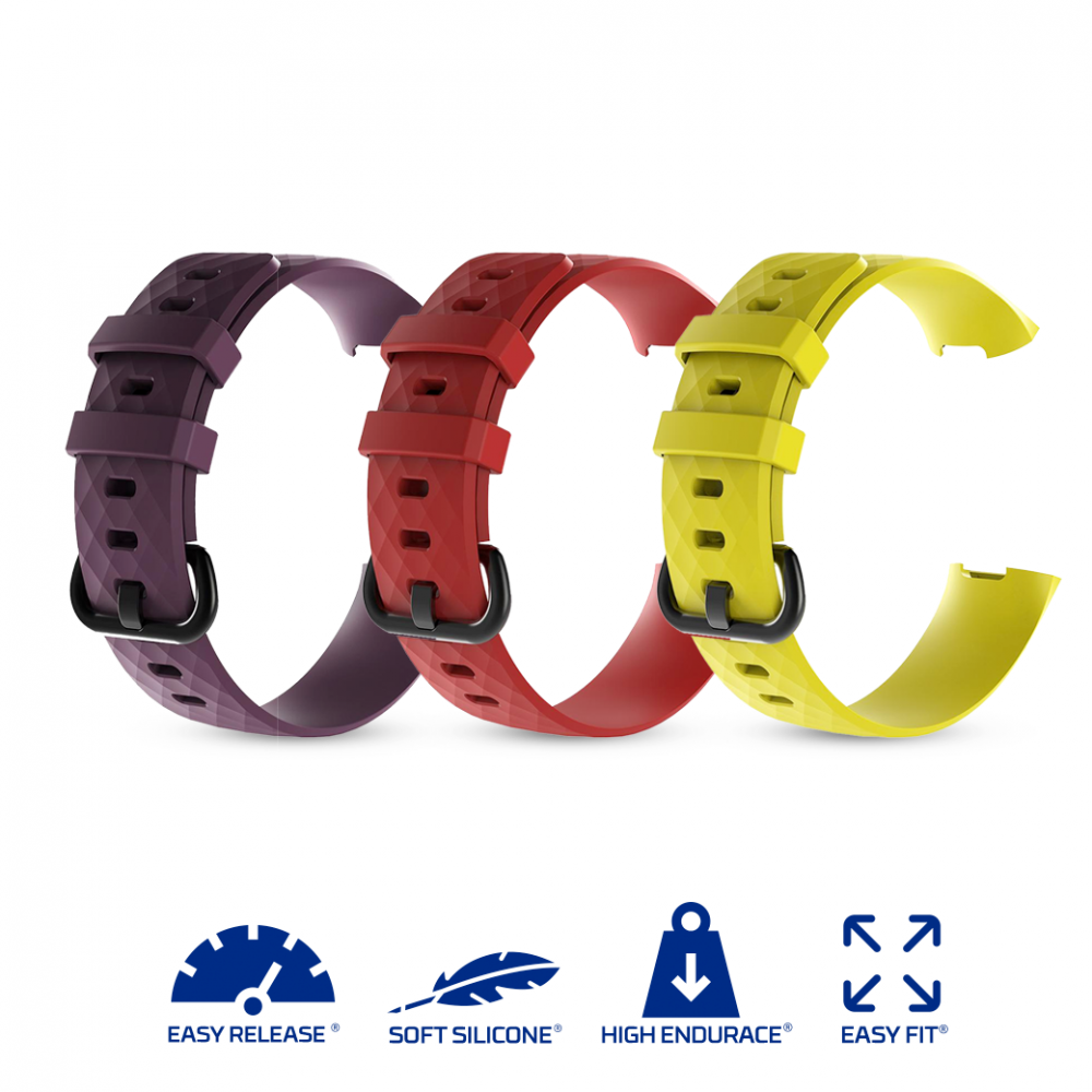 Fitbit Charge 4 / 3 - Silicone Band (TSM Band) สายซิลิโคน (M/L) (Premium)