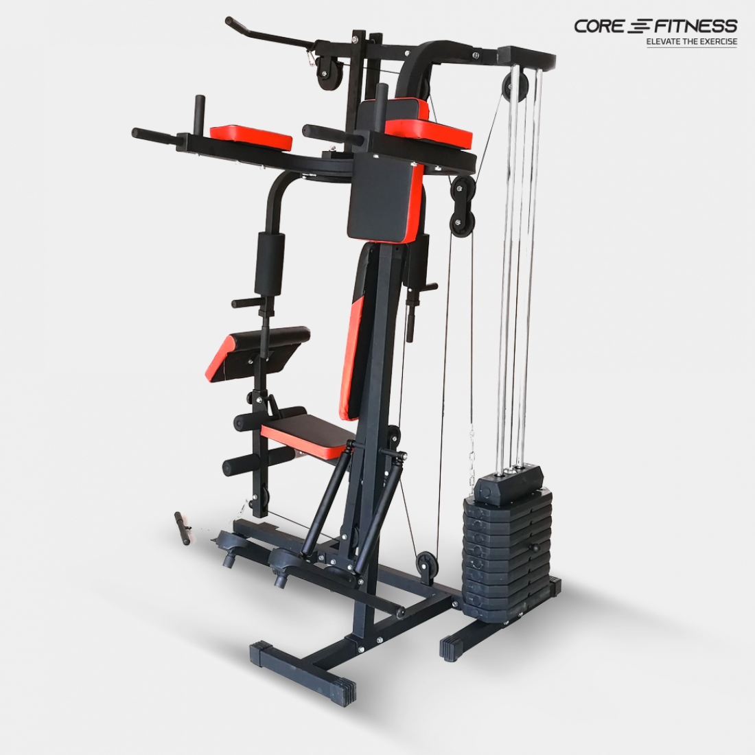 Core-Fitness โฮมยิม ออกกำลังกาย 2 สถานี เหล็กเกรด Commercial - Home Gym ...