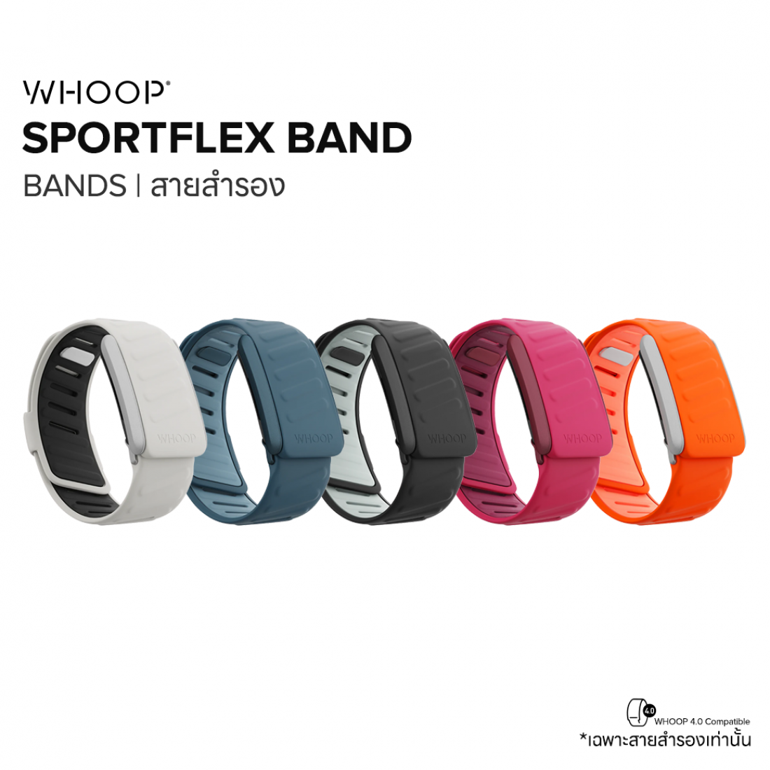 WHOOP SportFlex - Silicone Bands สายสำรองซิลิโคนสำหรับ WHOOP 4.0