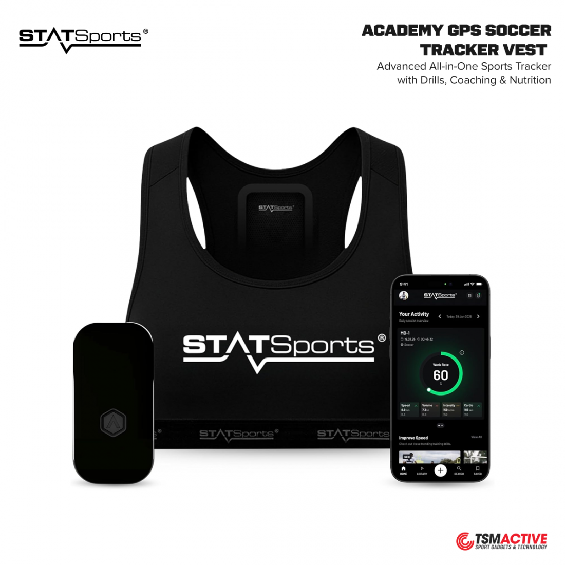 STATSports Academy GPS Soccer Tracker Vest เสื้อติดตามประสิทธิภาพกีฬา ...