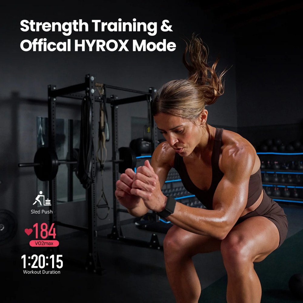 Amazfit Helio Strap สายรัดฟิตเนส Hyrox Race ติดตามอัตราการเต้นของหัวใจ ระดับพลังงาน ความเครียด ...